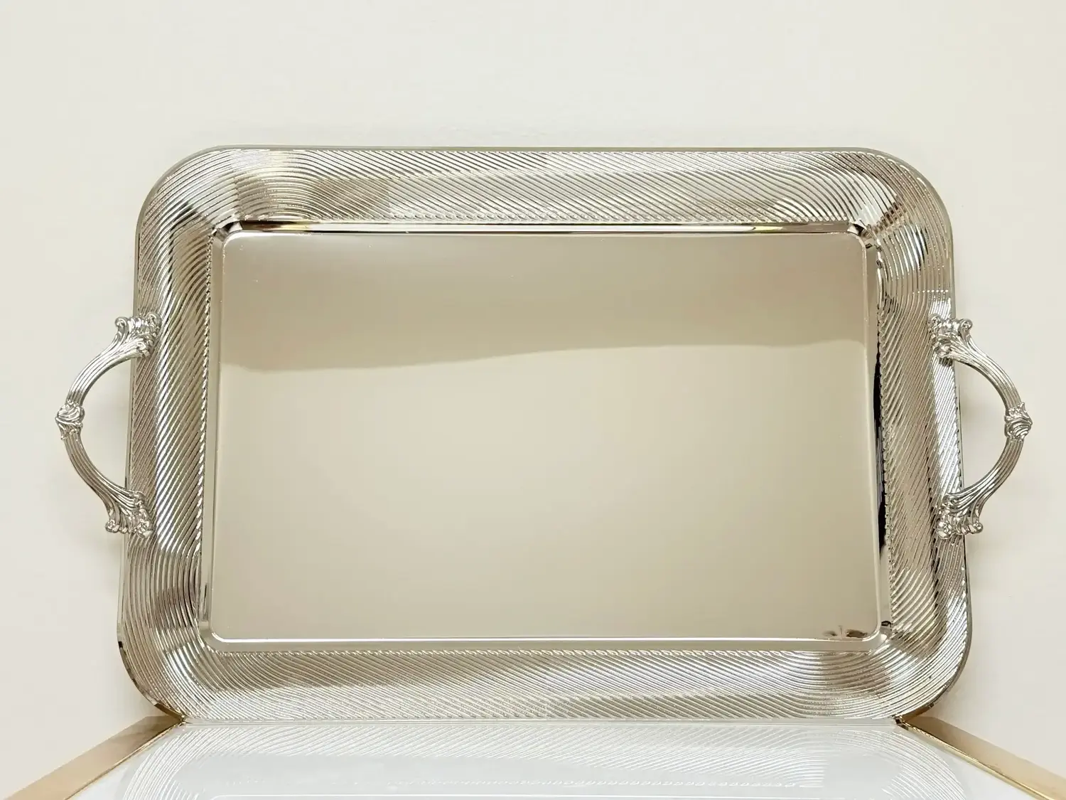 Luxury Silver Serving Tray Set - 3 Piece Stainless Steel Decorative ...